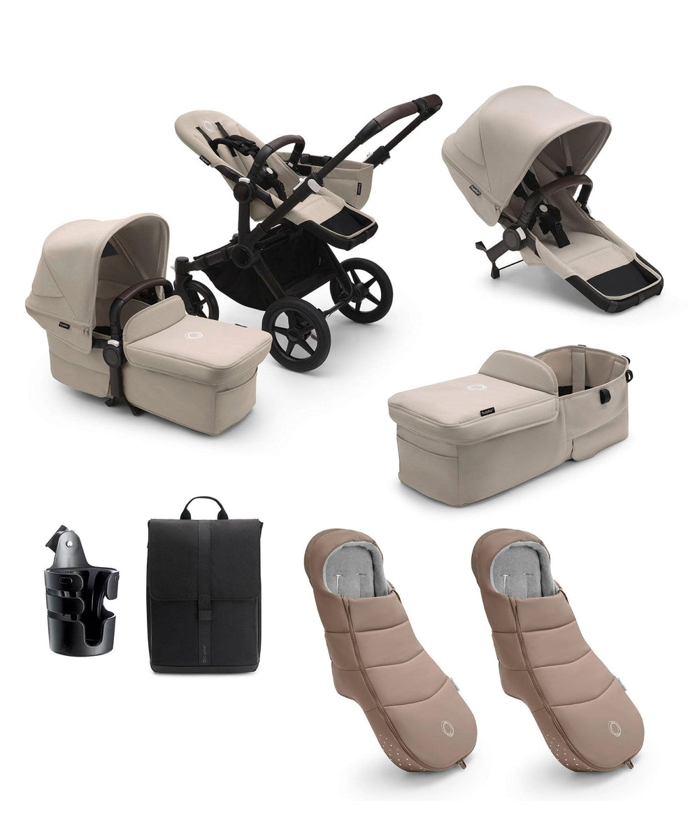 Bugaboo Donkey 5 Twin Pushchair Essential Bundle - Taupe – Mamas & Papas UK