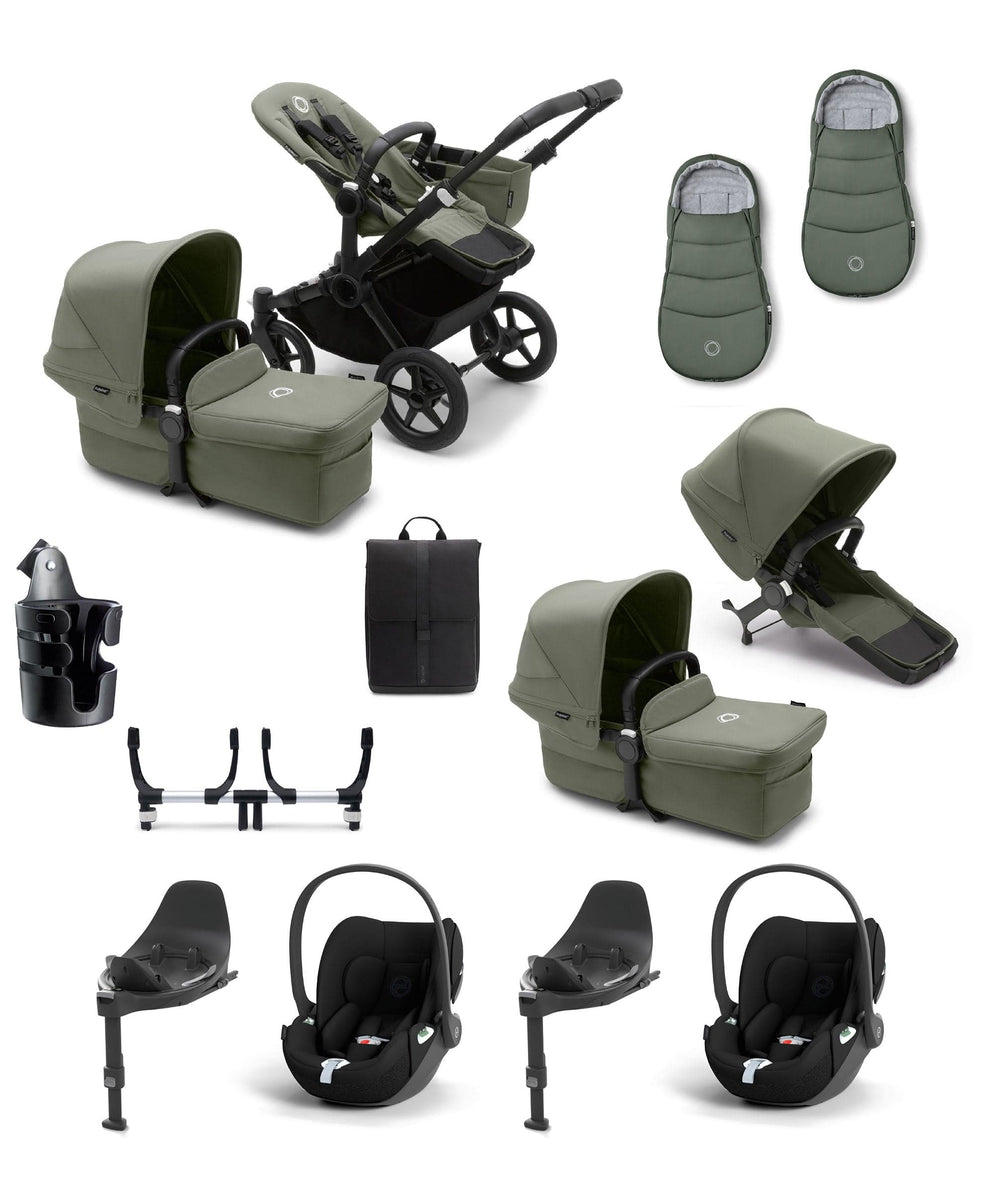 Bugaboo Donkey 5 Twin Pushchair Essential Bundle With Cybex Cloud T i- – Mamas & Papas UK