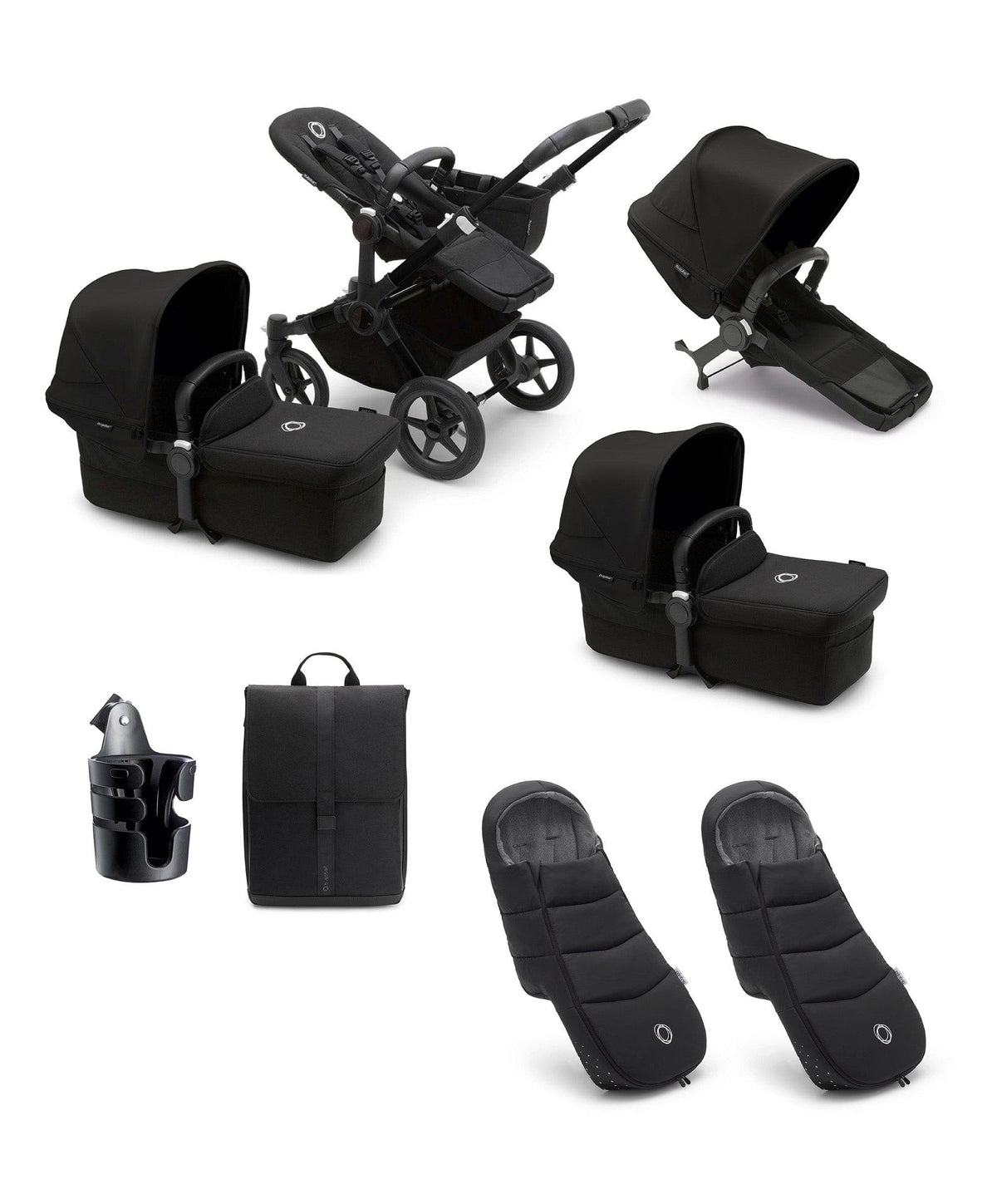 Bugaboo Donkey 5 Twin Pushchair Essential Bundle - Black – Mamas & Papas UK