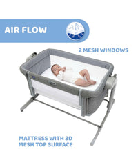Chicco Next2Me Magic Evo Bedside Crib – Dark Grey – Mamas & Papas UK
