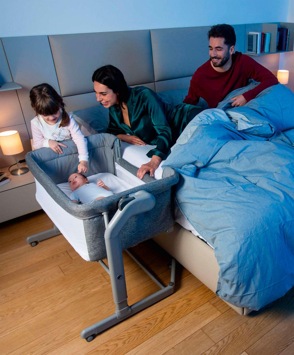 Chicco Next2Me Magic Evo Bedside Crib – Dark Grey – Mamas & Papas UK