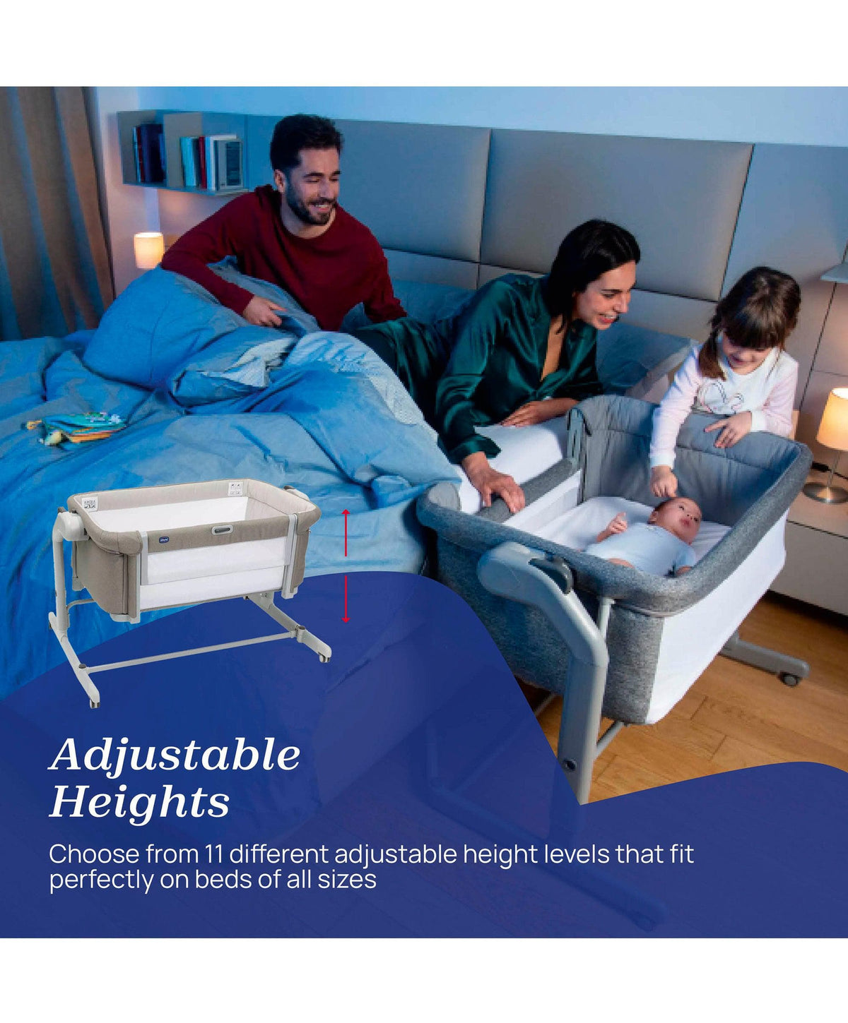 Chicco Next2Me Magic Evo Bedside Crib – Desert Taupe – Mamas & Papas UK