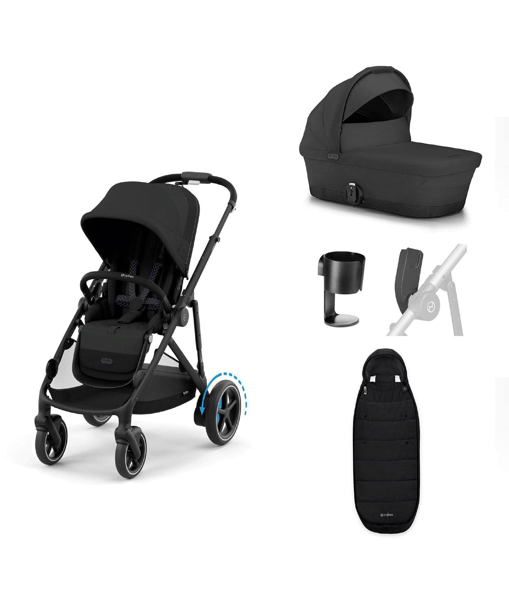 Cybex e-Gazelle S Electric Single to Double Pushchair Bundle (5 Pieces ...