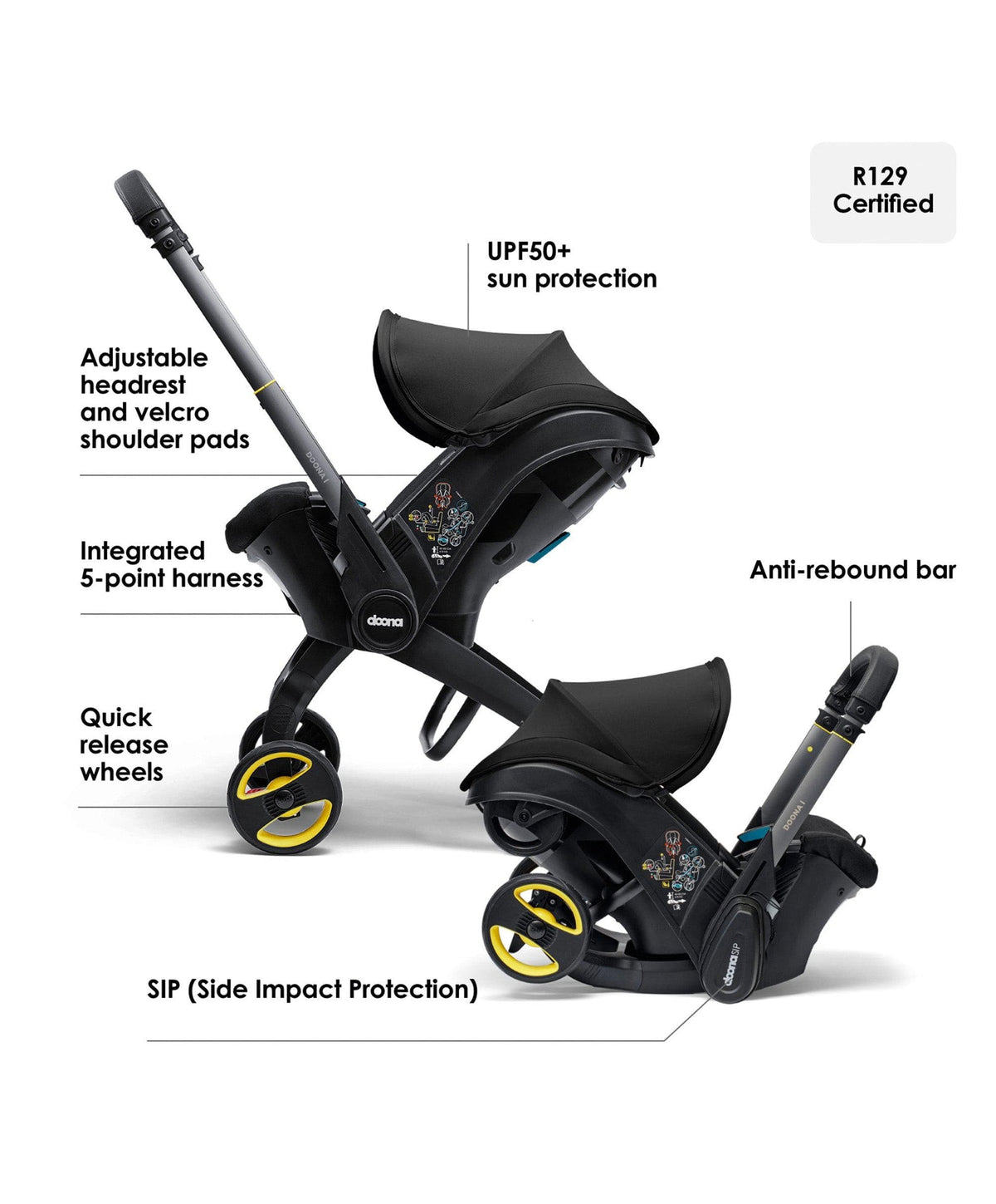 Doona i Car Seat & Stroller - Nitro Black – Mamas & Papas UK