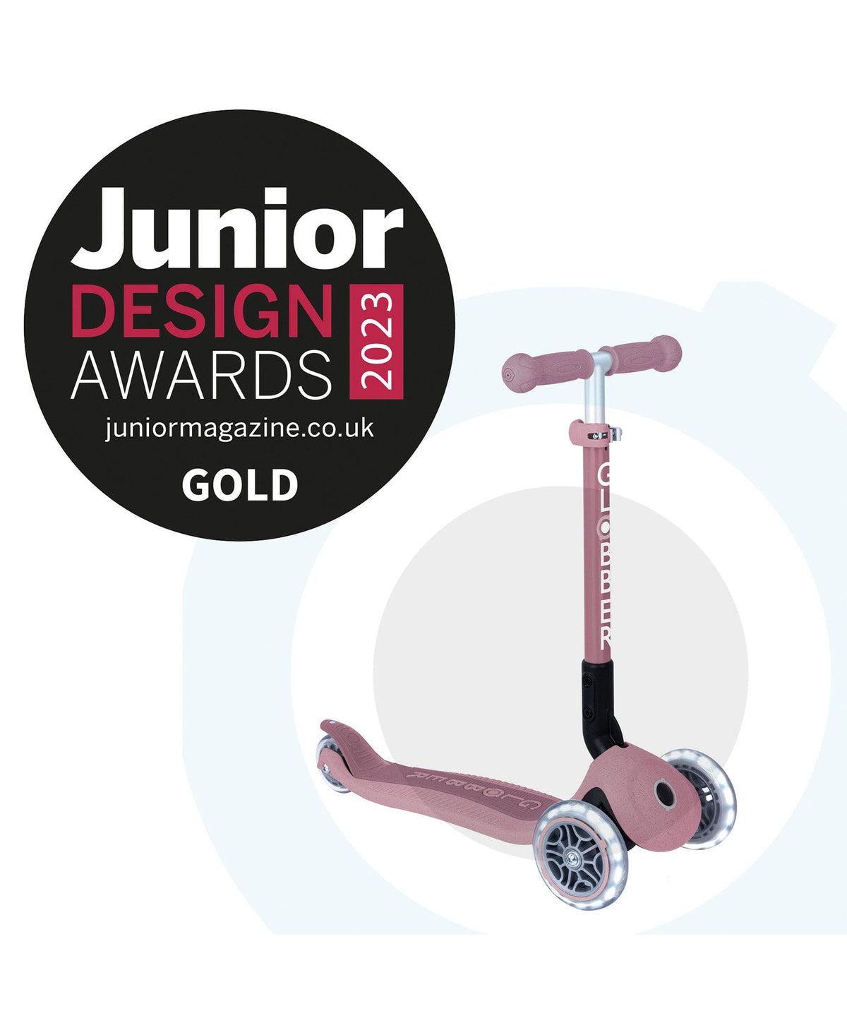 Globber Junior Foldable Lights Eco Scooter - Berry – Mamas & Papas UK