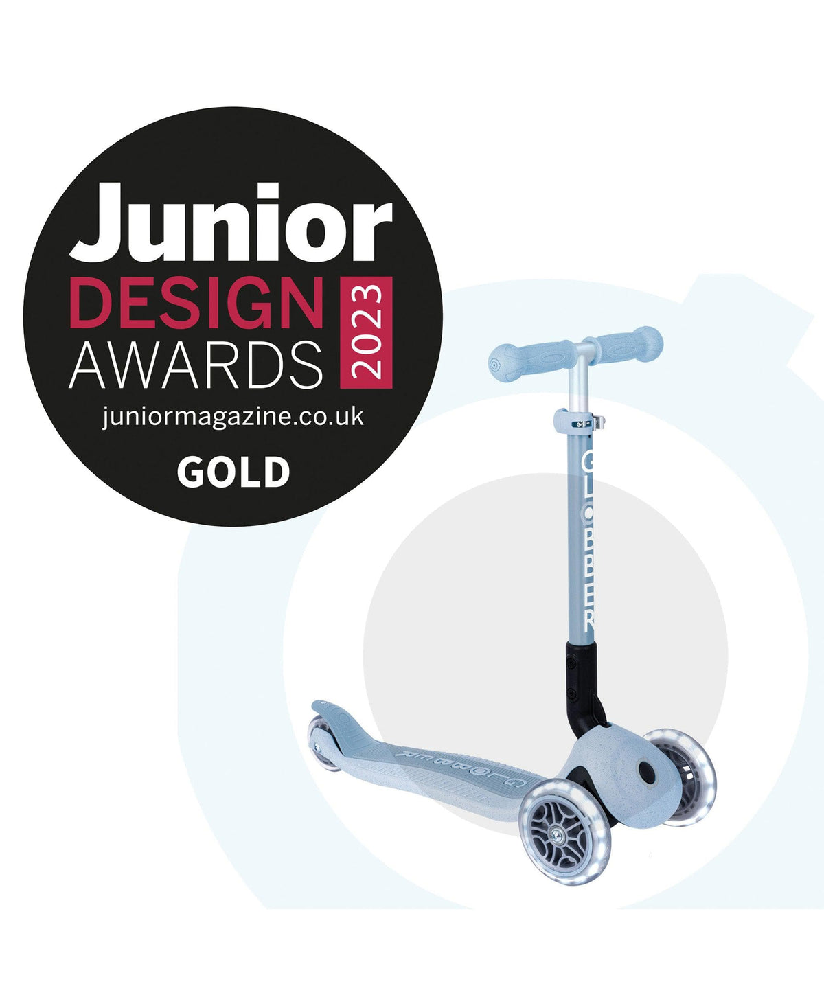 Globber Junior Foldable Lights Eco Scooter - Blueberry – Mamas & Papas UK