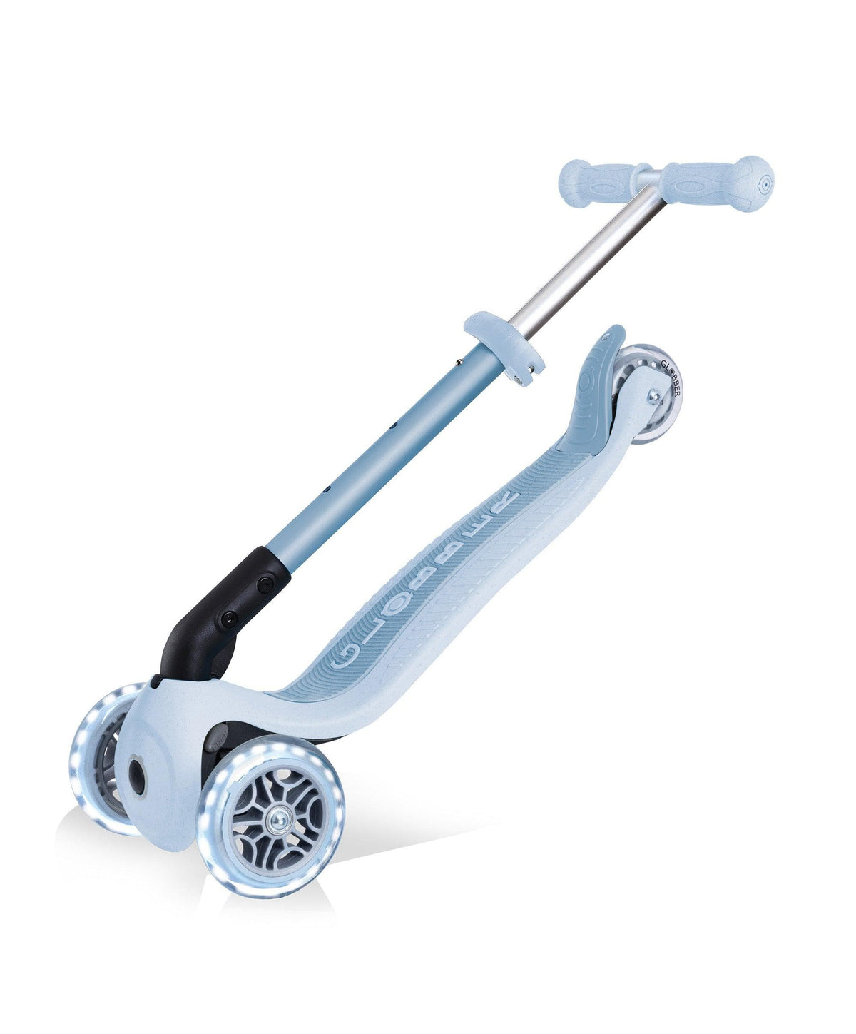 Globber Junior Foldable Lights Eco Scooter - Blueberry – Mamas & Papas UK