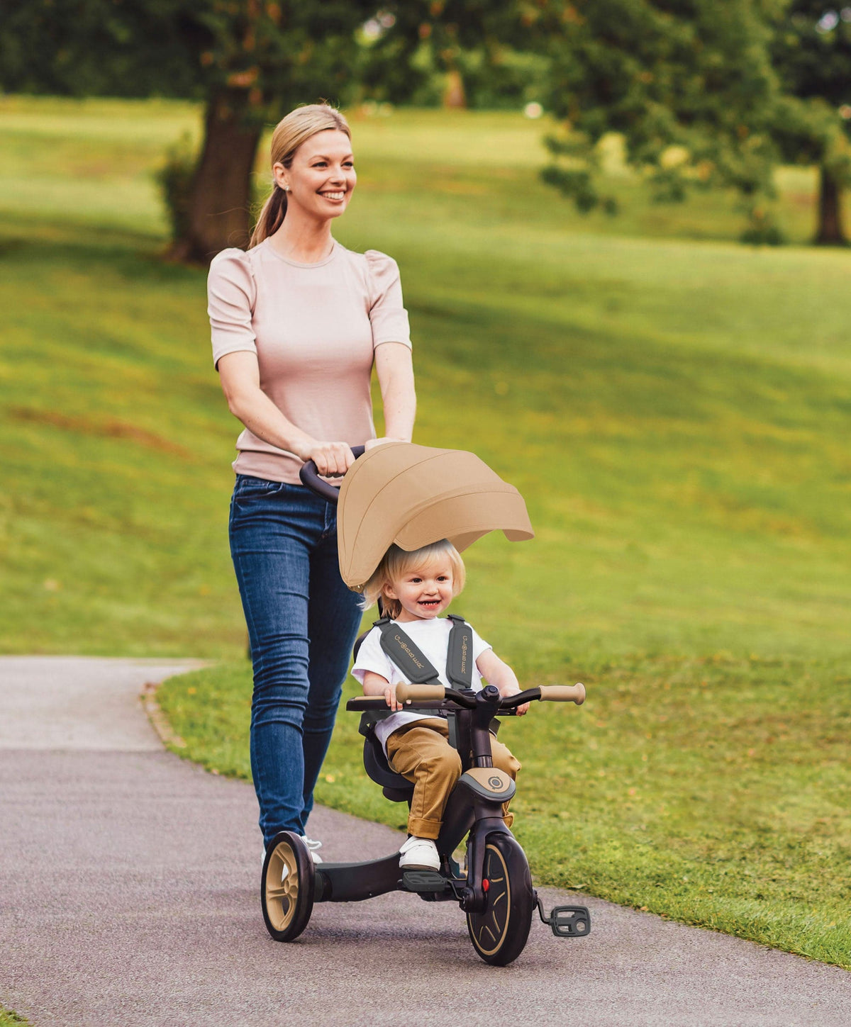 Globber Explorer Trike 4 in 1 - Sand – Mamas & Papas UK