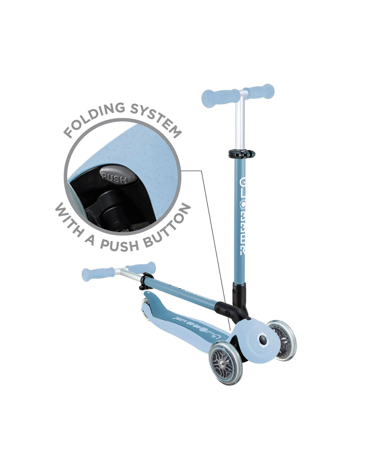 Globber Go Up Active Lights Eco - Blueberry – Mamas & Papas UK