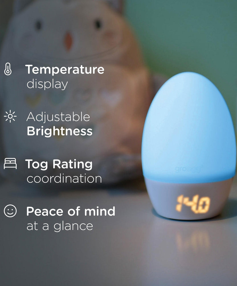 Tommee Tippee Gro Egg 2 Nursery Room Thermometer & Night Light - White ...