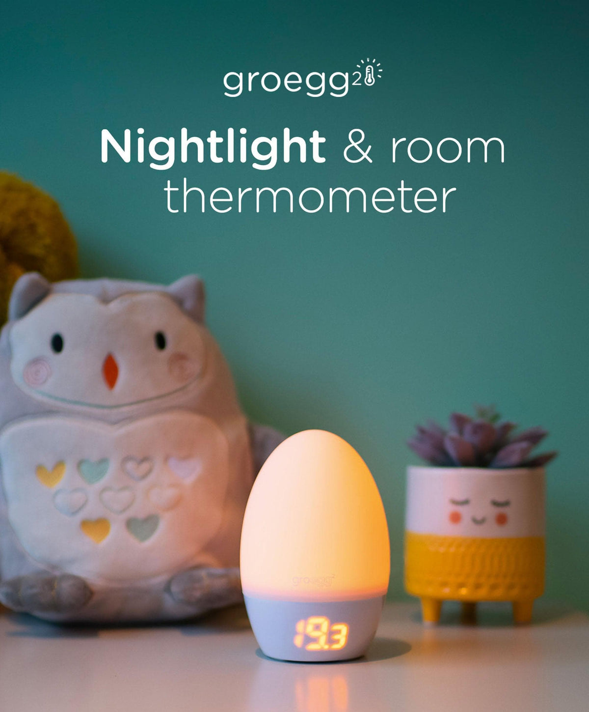 Tommee Tippee Gro Egg 2 Nursery Room Thermometer & Night Light - White ...