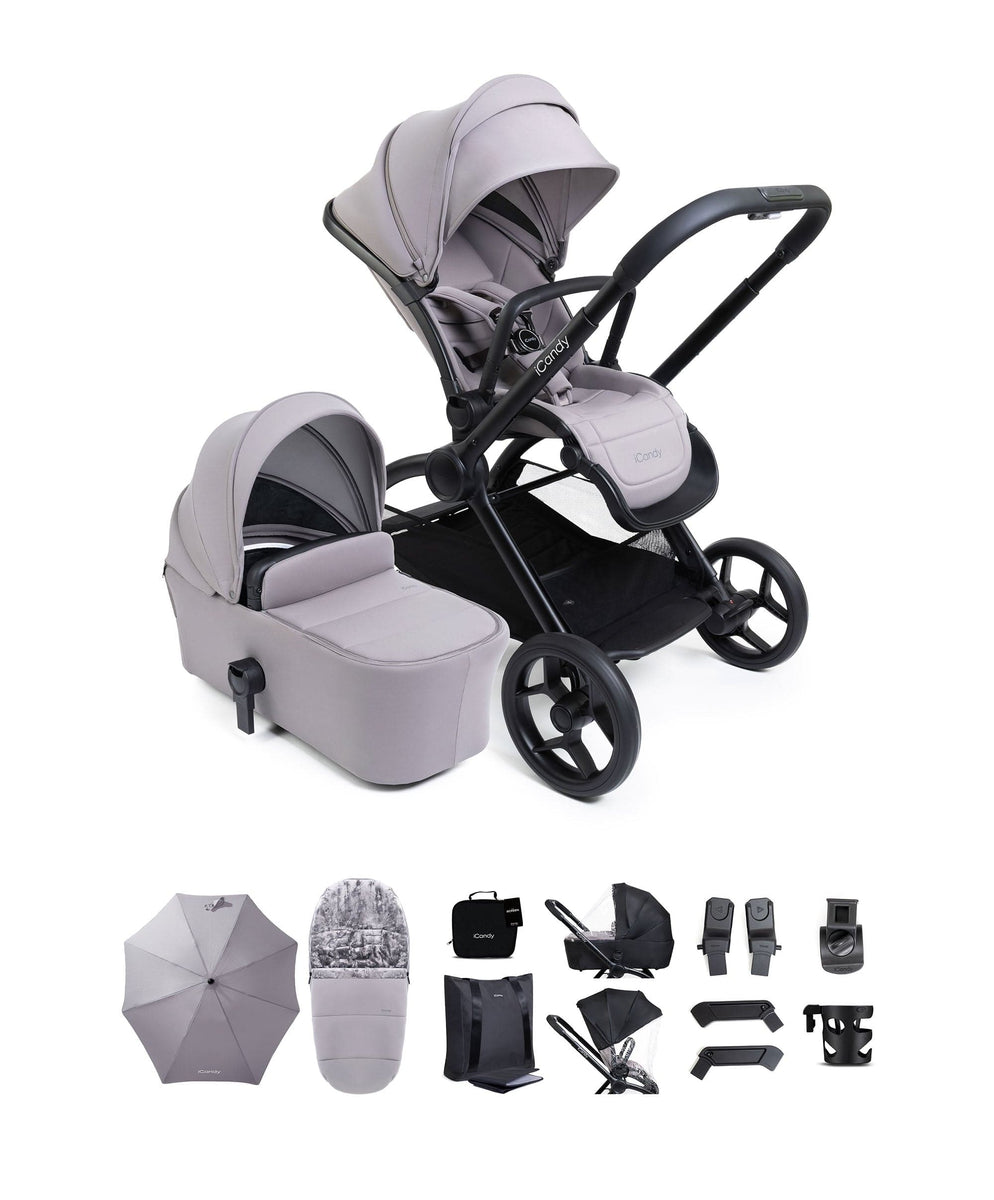 iCandy Core 2 Pushchair & Carrycot Bundle - Storm Grey – Mamas & Papas UK
