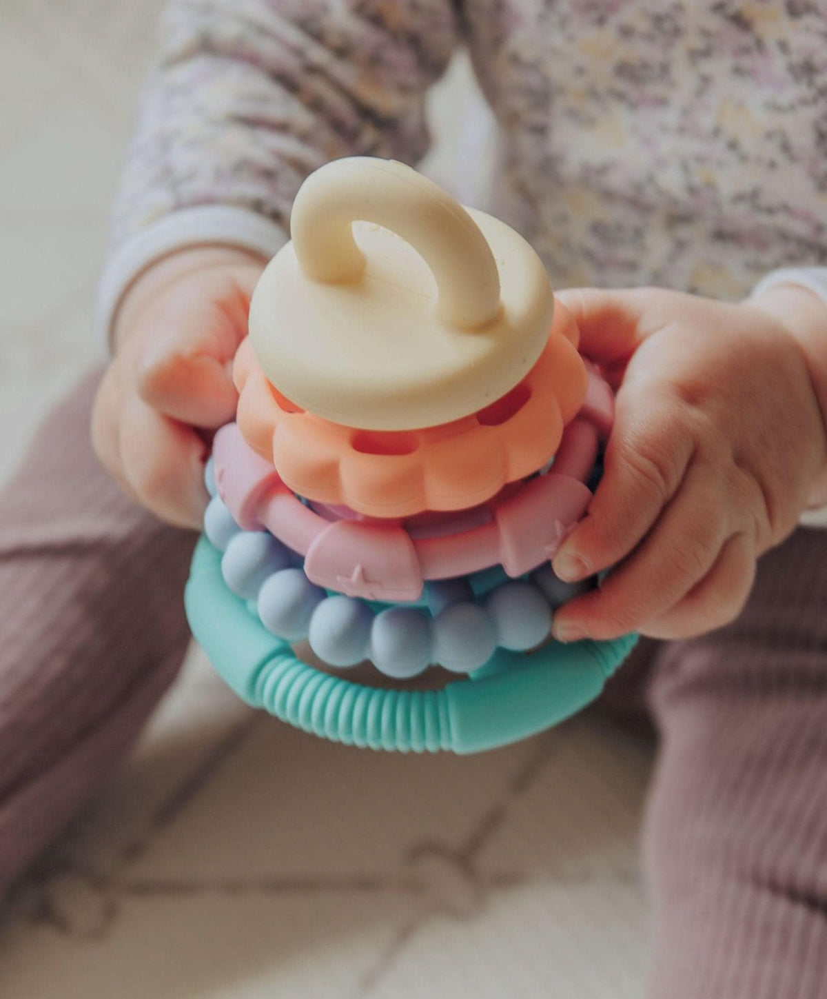 Jellystone Designs Rainbow Stackers & Teether – Pastel – Mamas & Papas UK