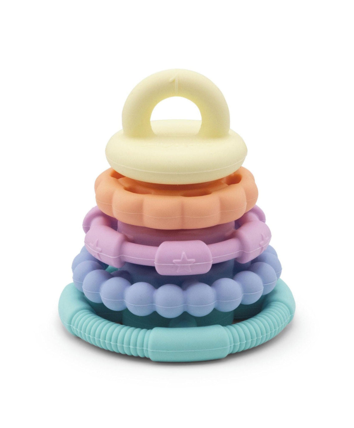 Jellystone Designs Rainbow Stackers & Teether – Pastel – Mamas & Papas UK