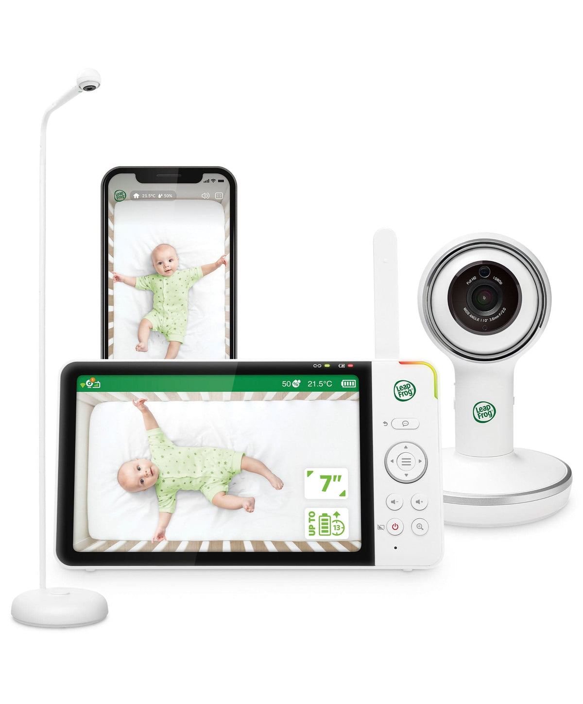 LeapFrog LF5817HD 7” Over-the-Cot Smart Baby Monitor – Mamas & Papas UK