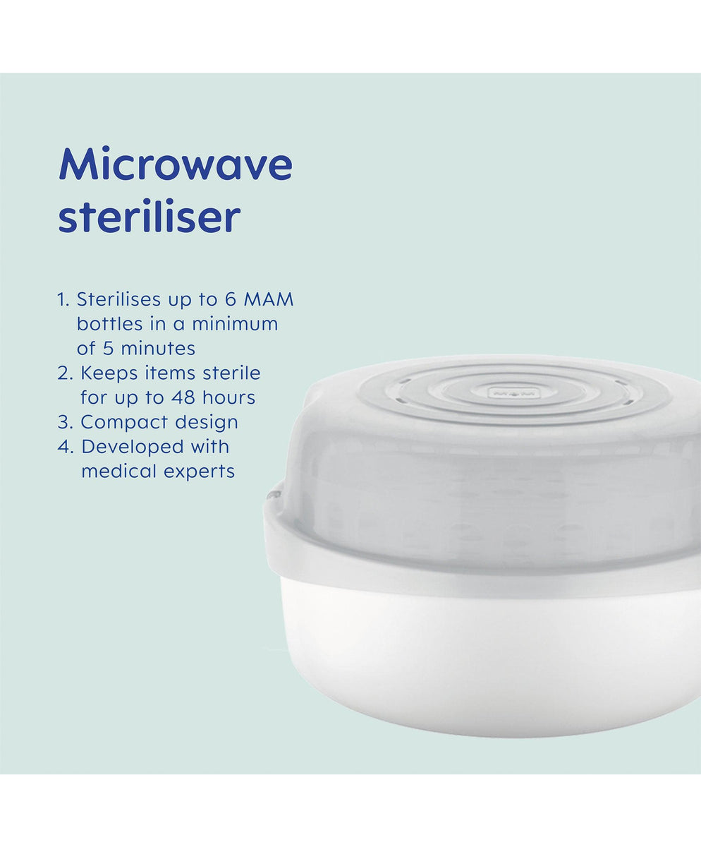 MAM Easy Start Bottle & Microwave Steriliser Set – Mamas & Papas UK