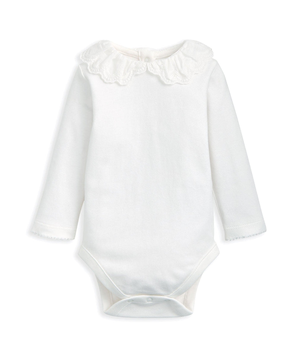 Embroidered Peter Pan Collar Bodysuit - White – Mamas & Papas UK