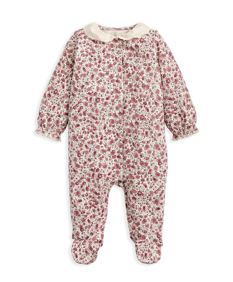 Floral Sleepsuit with Broderie Collar – Mamas & Papas UK