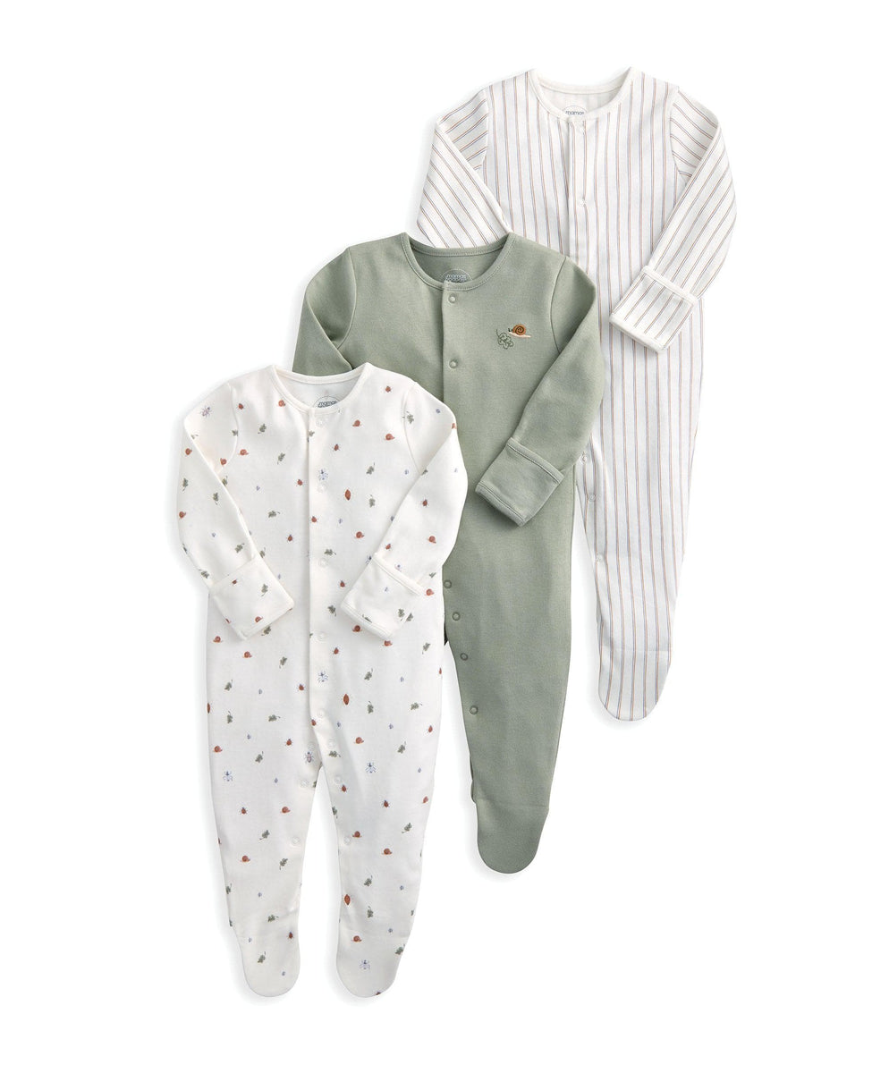 Sleepsuits (Pack of 3) - Outdoor Stripe – Mamas & Papas UK