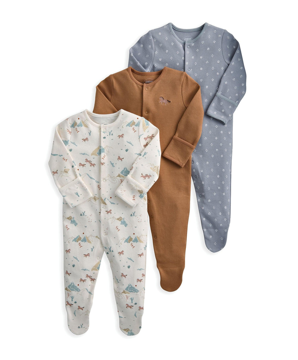 Sleepsuits (Pack of 3) - Rodeo Cards & Horse – Mamas & Papas UK