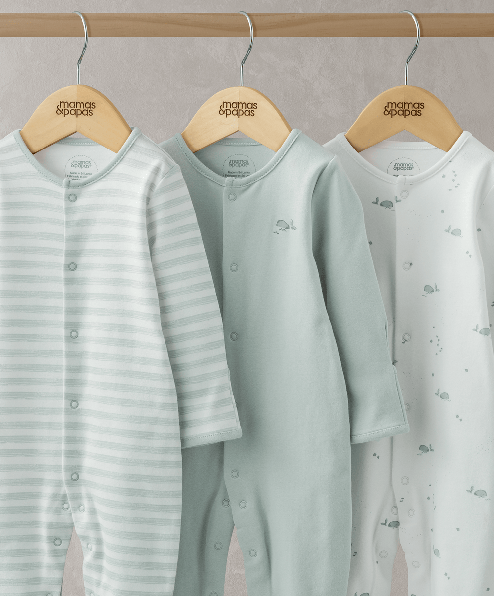 Whale Sleepsuits (Set of 3) – Mamas & Papas UK