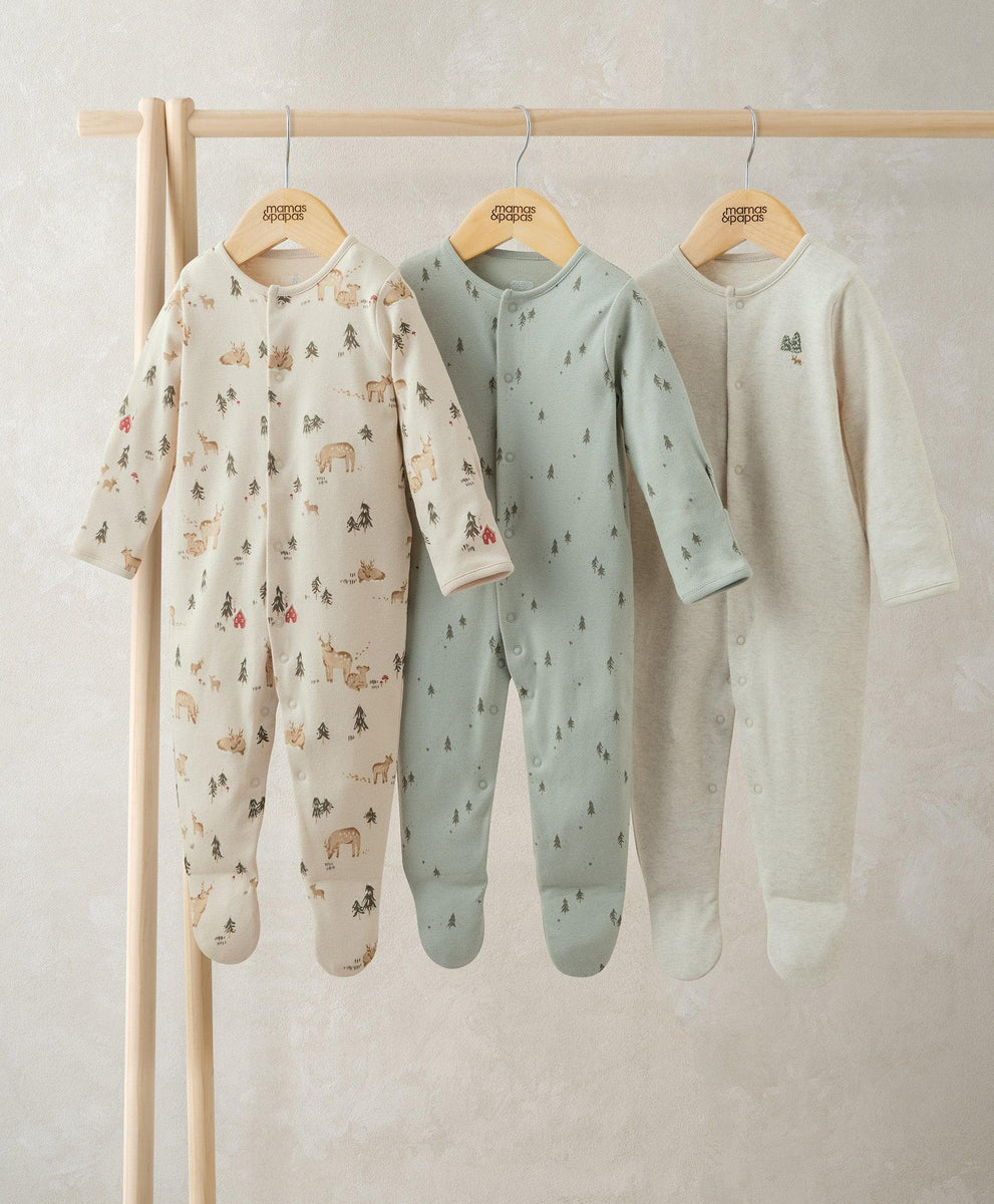 Winter Woodland Sleepsuits (Pack of 3) – Mamas & Papas UK