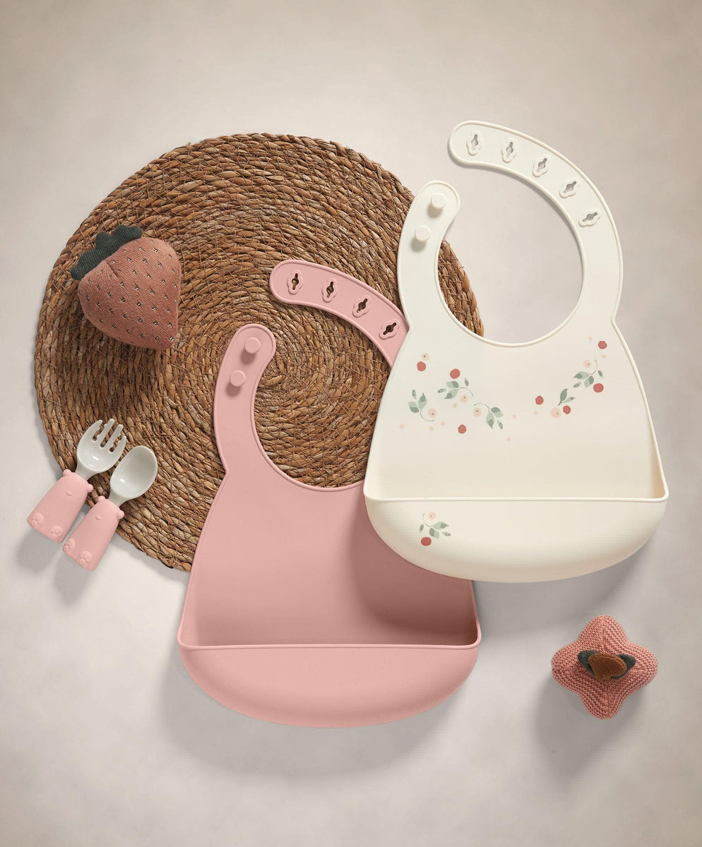 Silicone Bibs (2 Pack) – Floral Berry – Mamas & Papas UK