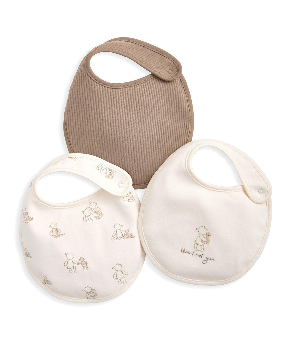 Bear Print & Embroidered Bibs (Pack of 3) – Mamas & Papas UK