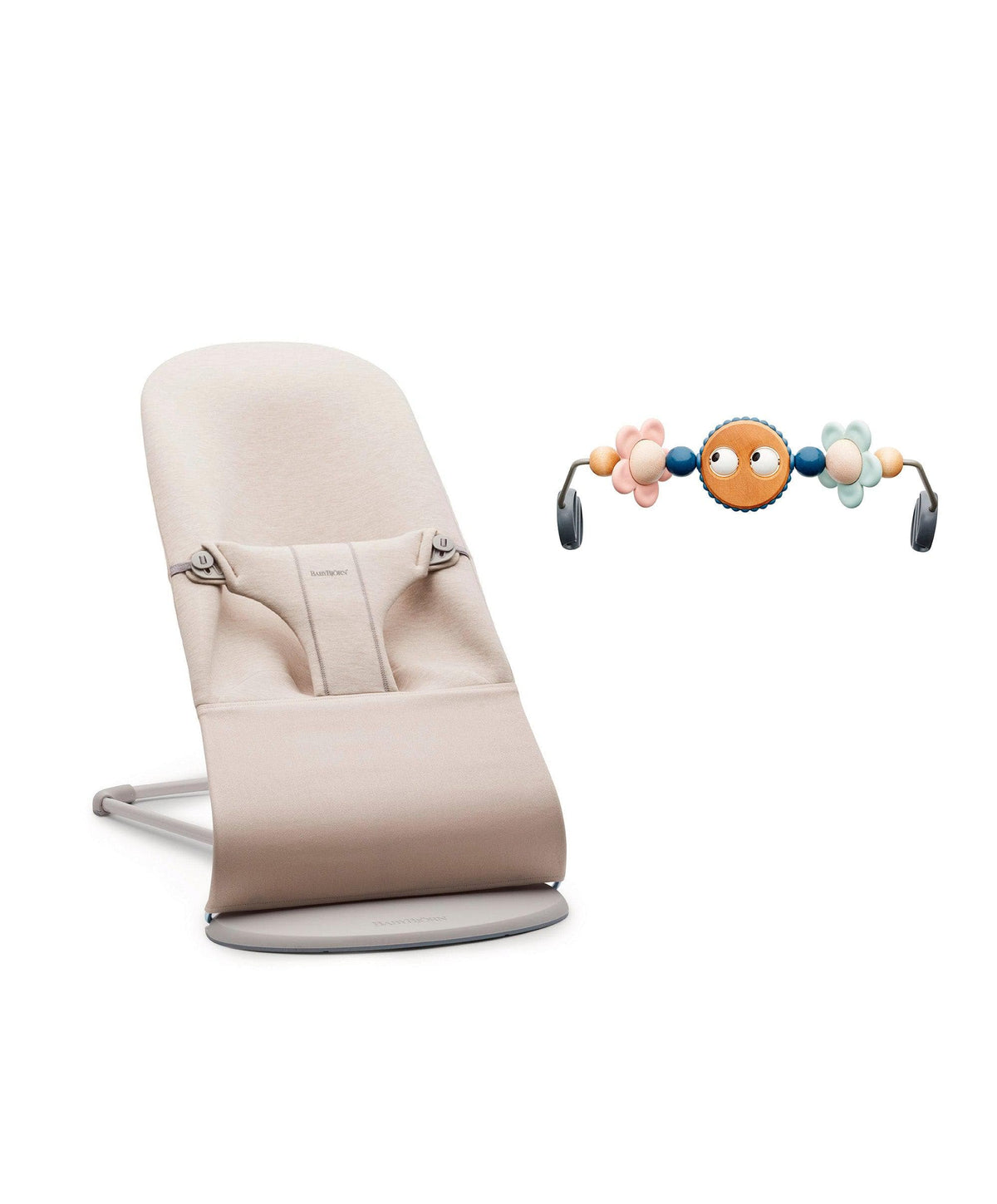 BabyBjörn Baby Bouncer and Toy Bar – Light Beige – Mamas & Papas UK