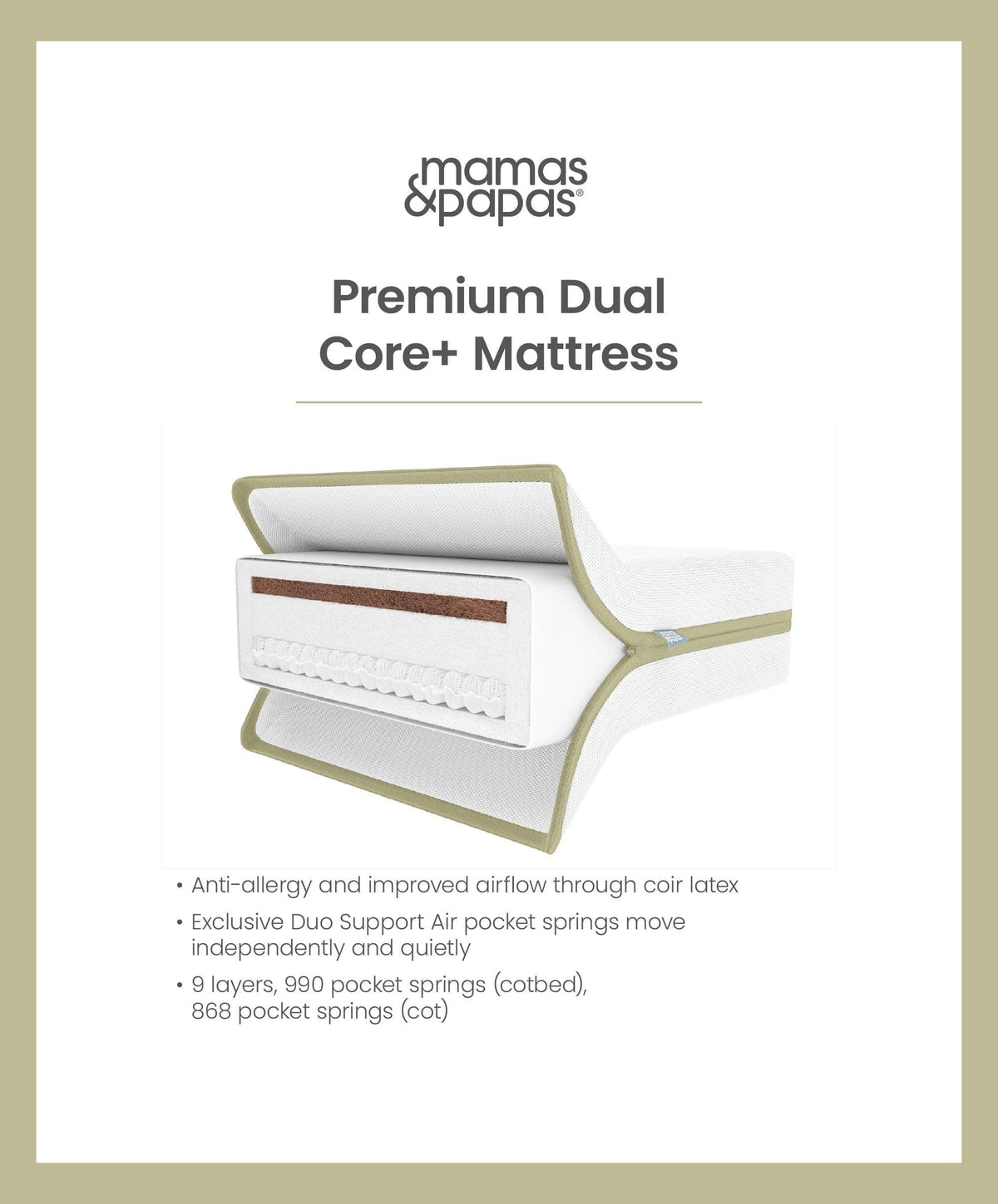 Premium Dual Core+ Small Cotbed and Cot Mattress – Mamas & Papas UK