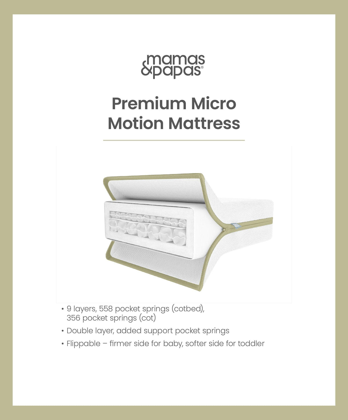 Premium Micro Motion Small Cotbed and Cot Mattress – Mamas & Papas UK