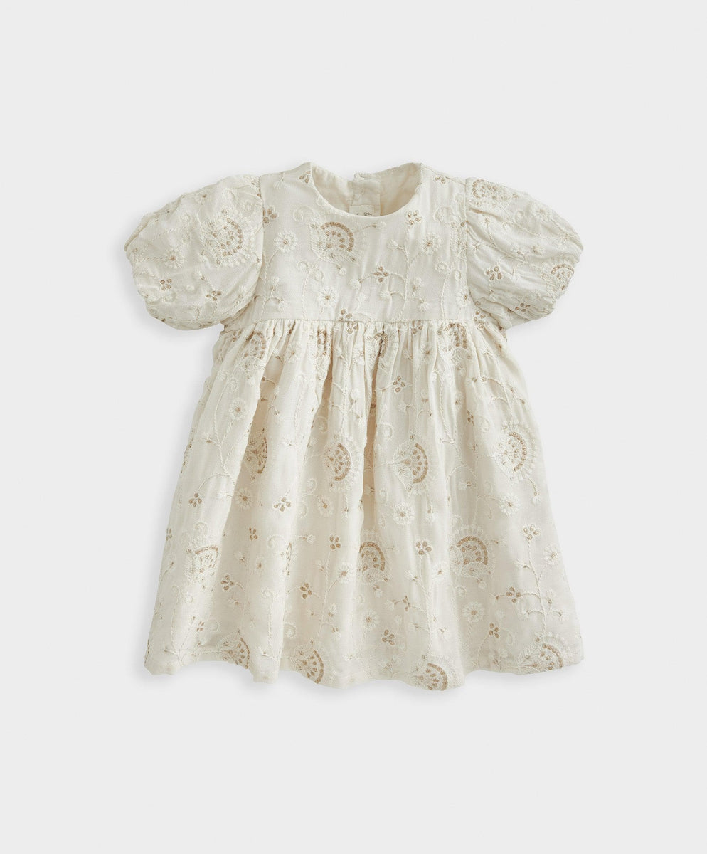 Embroidered Puff Short Sleeve Dress – Mamas & Papas UK