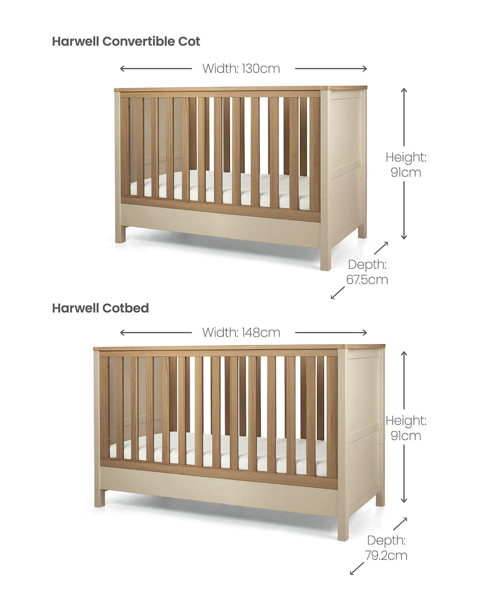 Harwell 3 Piece Convertible Cot Range with Dresser Changer & Wardrobe ...