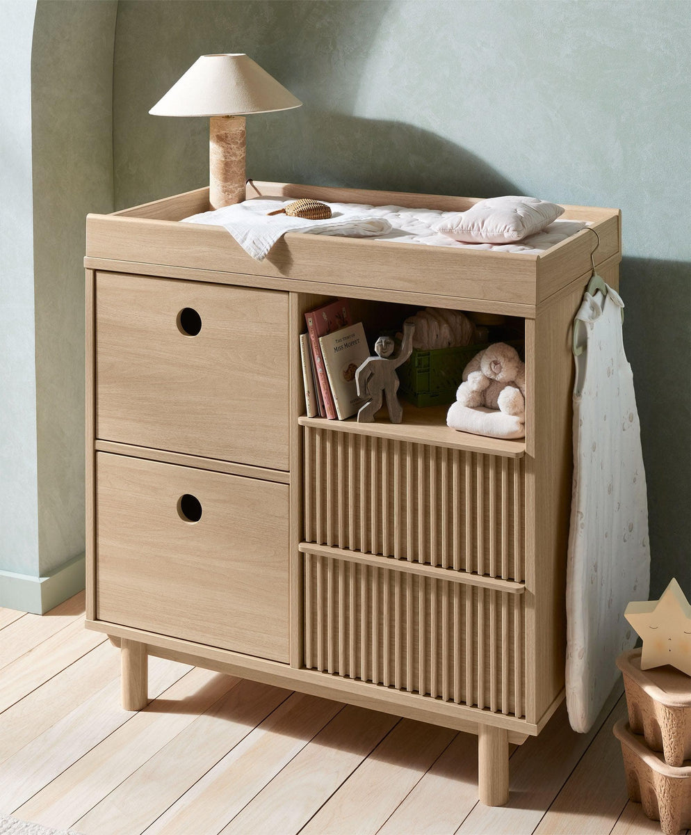 Oska 3 Piece Cotbed Range With Dresser Changer & Wardrobe - Oak – Mamas ...