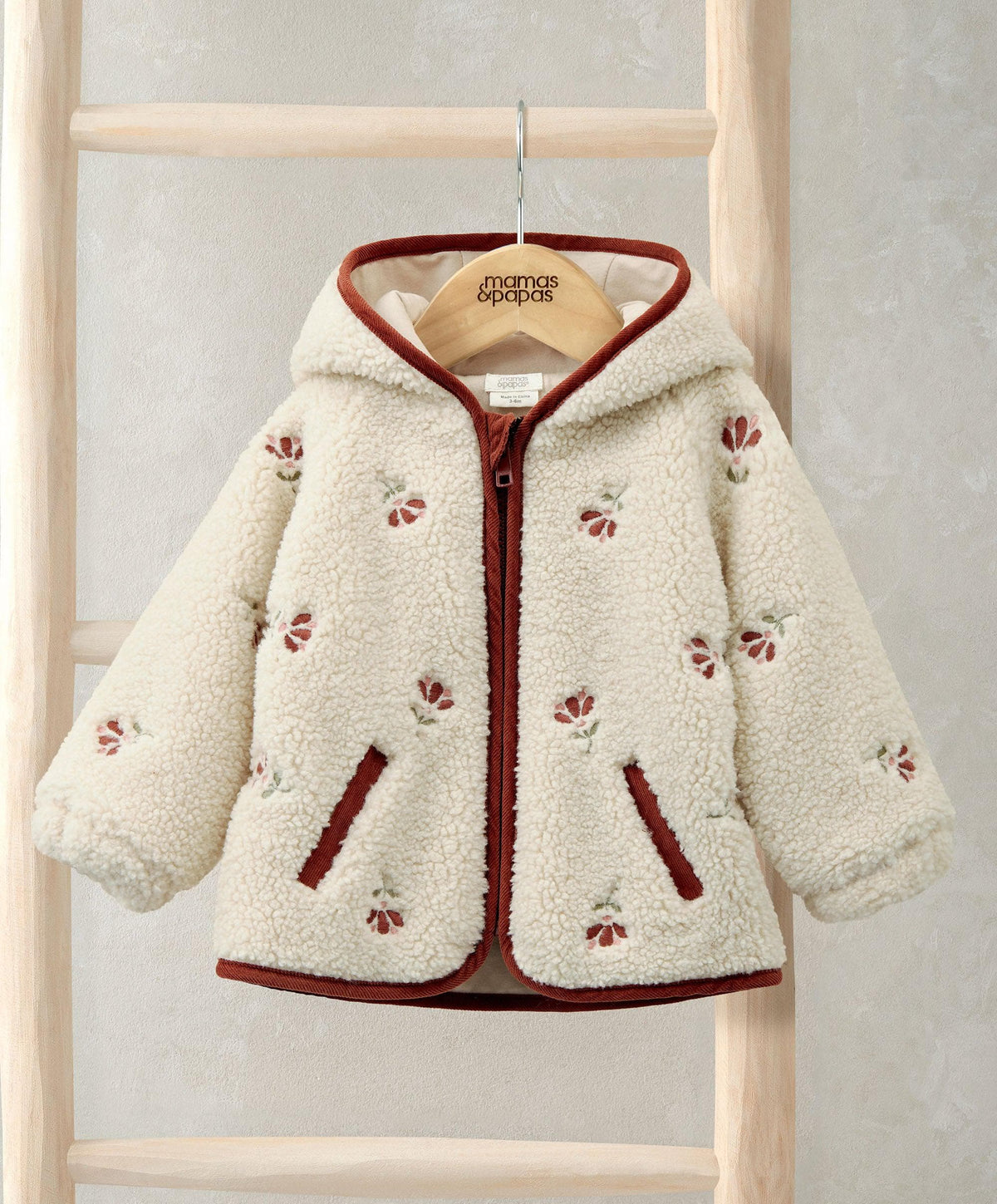 Hooded Borg Jacket - Cream – Mamas & Papas UK