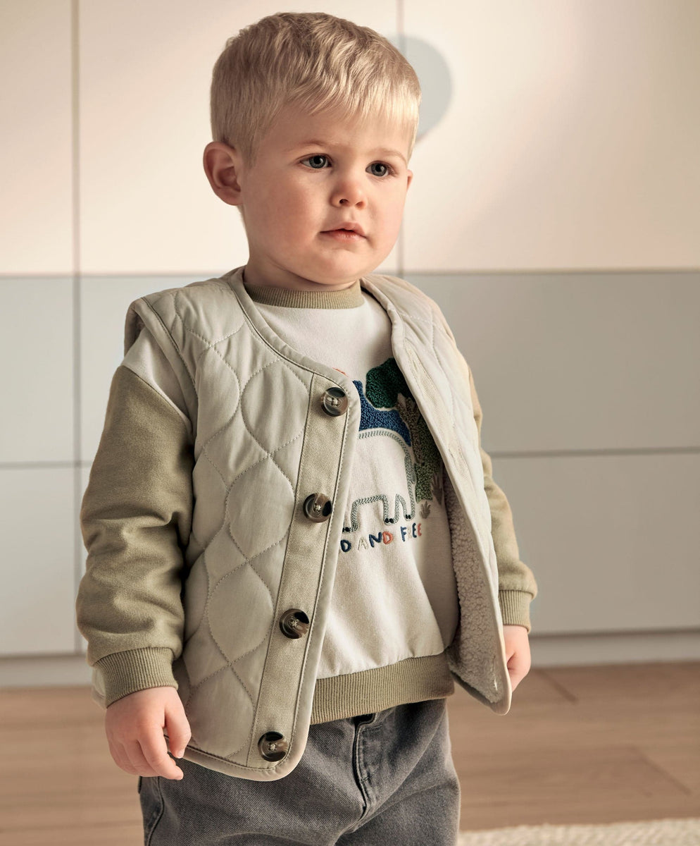 Quilted Gilet - Beige – Mamas & Papas UK