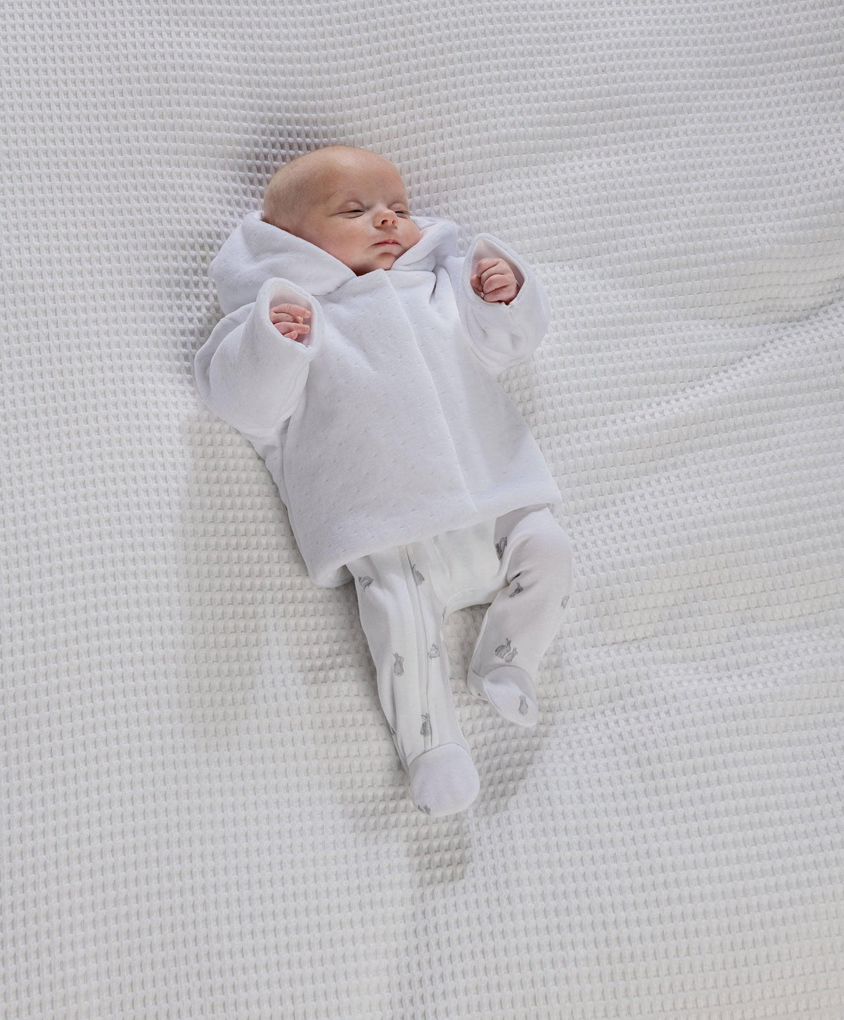 Velour Hooded Jacket - White – Mamas & Papas UK