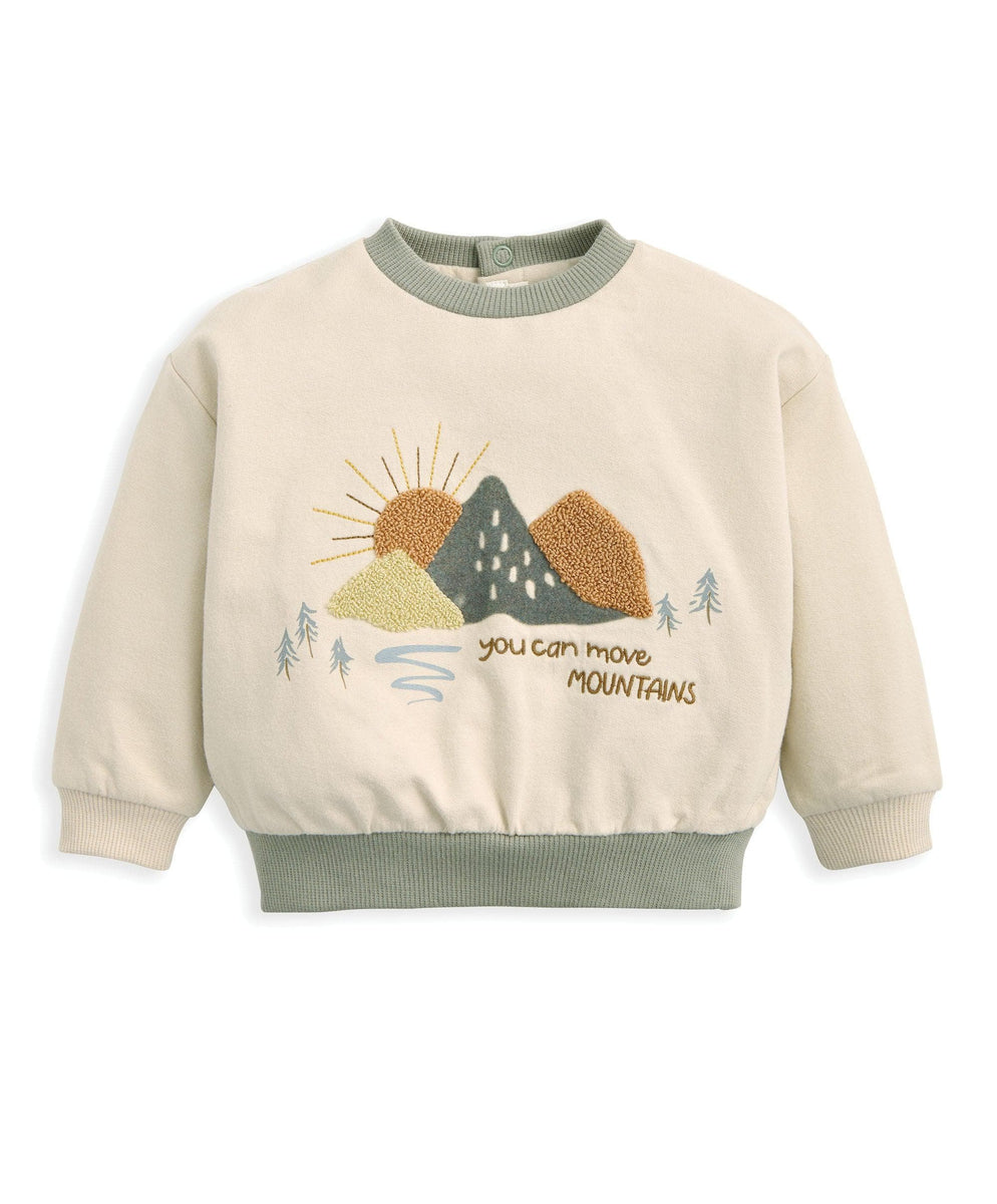Boucle & Embroidered Sweatshirt - Cream – Mamas & Papas UK