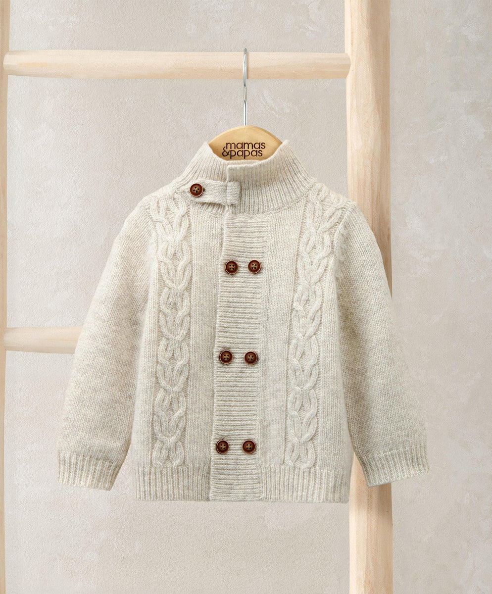 Funnel Neck Cable Knit Cardigan – Mamas & Papas UK