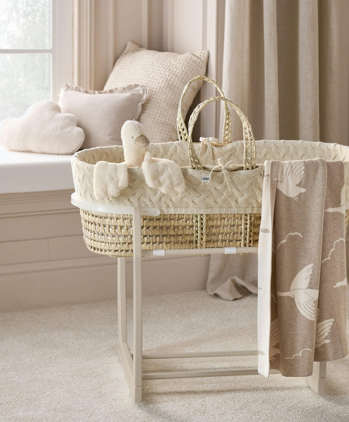 Rocking Moses Basket Stand - Cashmere – Mamas & Papas UK