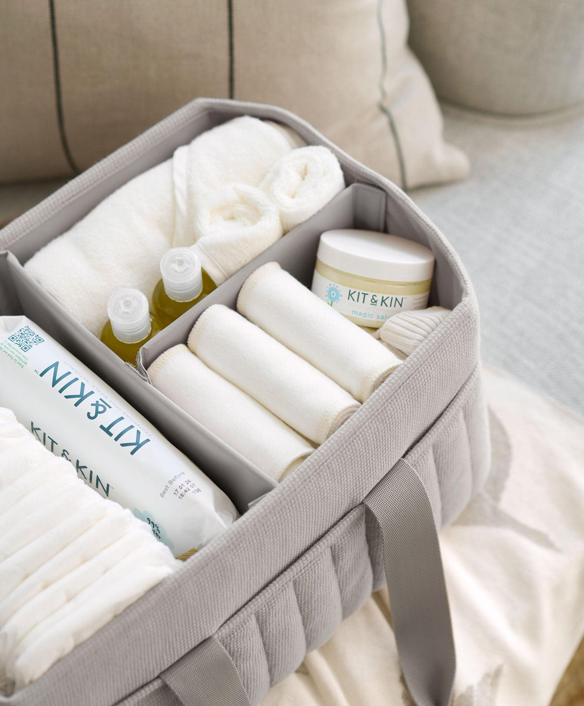 Nappy Caddy - Soft Grey Waffle – Mamas & Papas UK