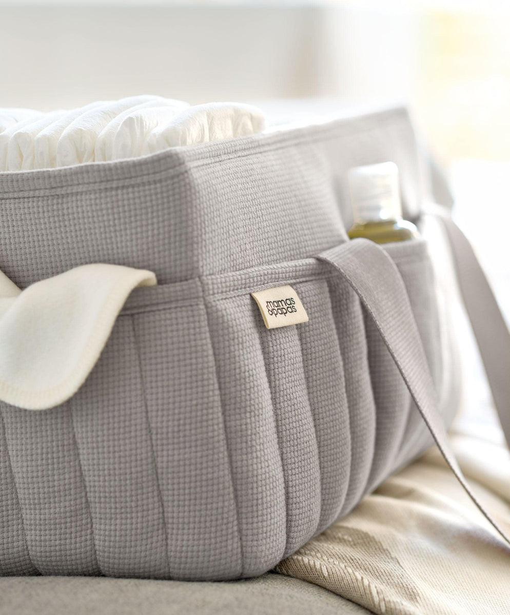 Nappy Caddy - Soft Grey Waffle – Mamas & Papas UK
