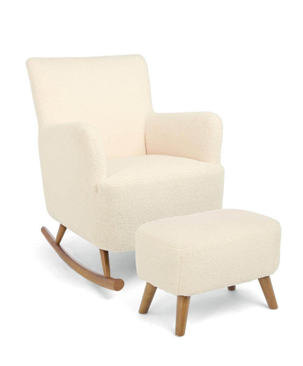 Elwood Nursing Chair & Stool - Off White Boucle – Mamas & Papas UK
