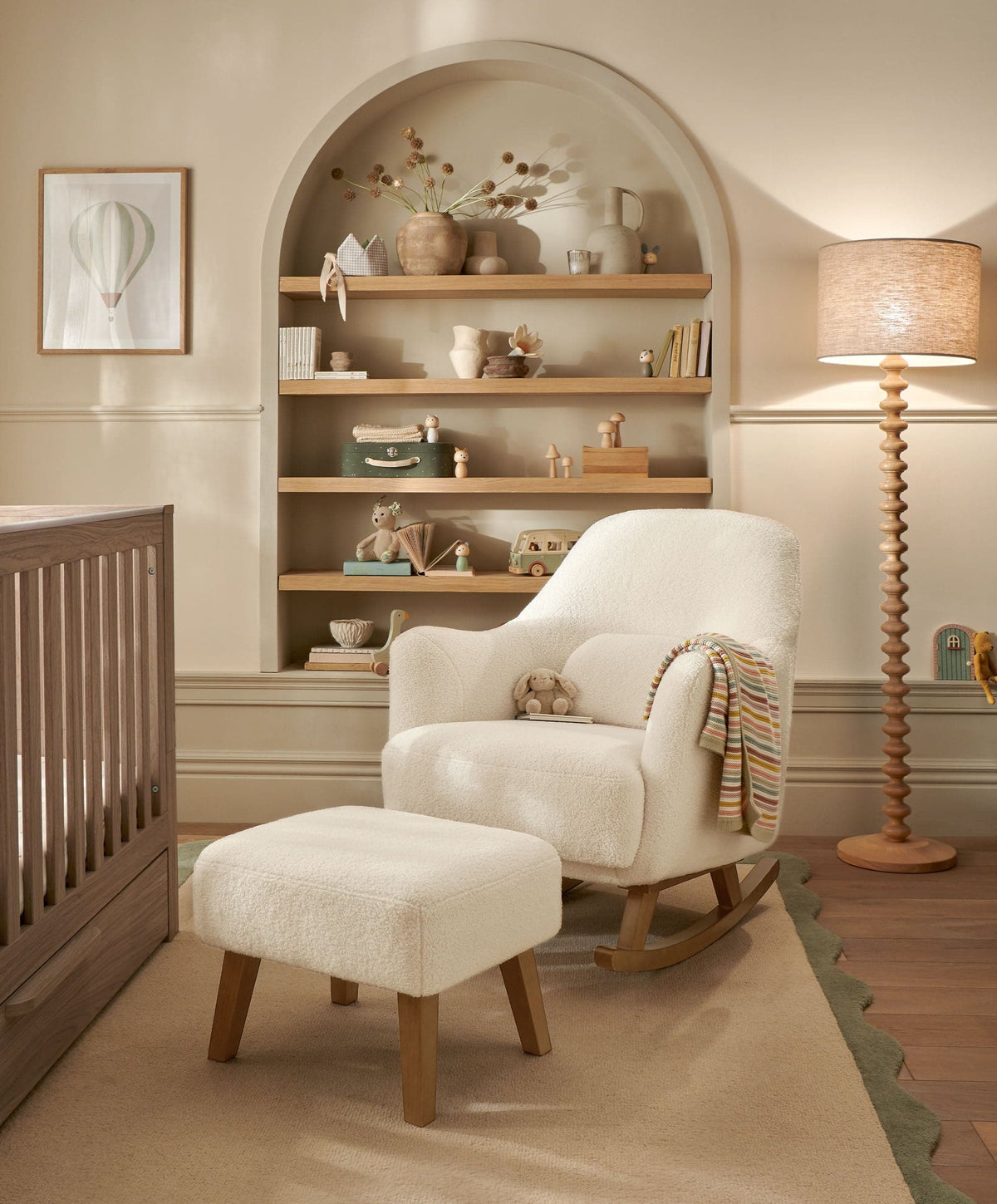 Penrose Nursing Chair & Stool - Off White Boucle – Mamas & Papas UK