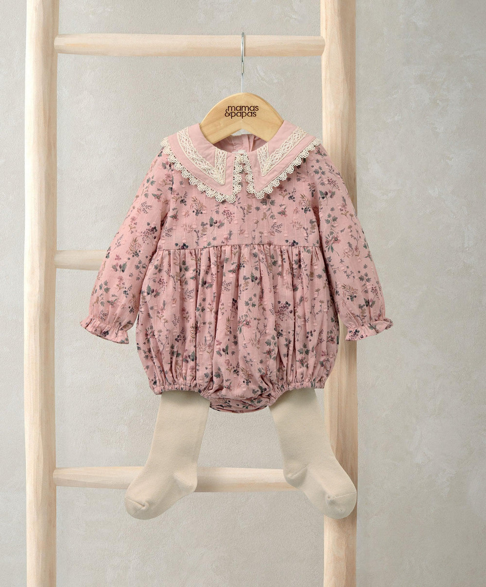 Bramble Print Romper & Tights Set (2 Pieces) - Pink – Mamas & Papas UK