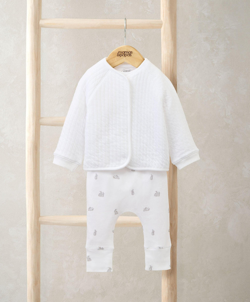 Quilted Jacket Bodysuit and Bottoms Set (3 Pieces) Bunny Print – Mamas ...