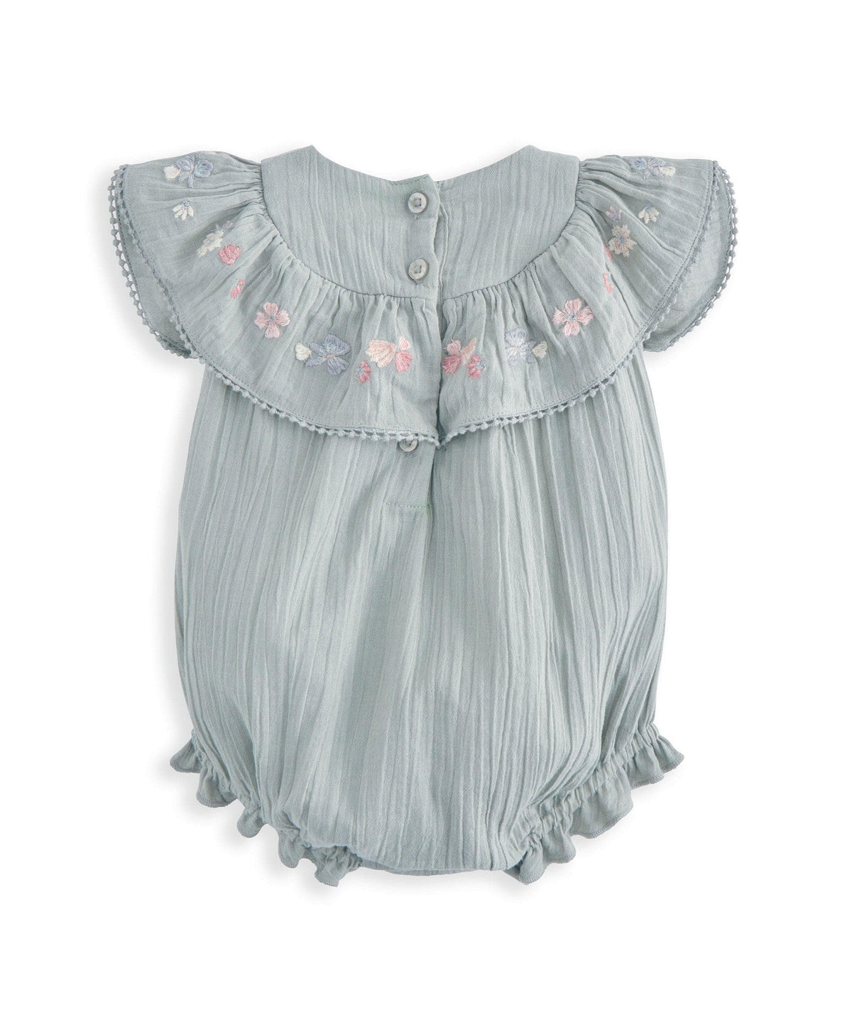 Embroidered Frill Short Sleeve Romper - Green – Mamas & Papas UK