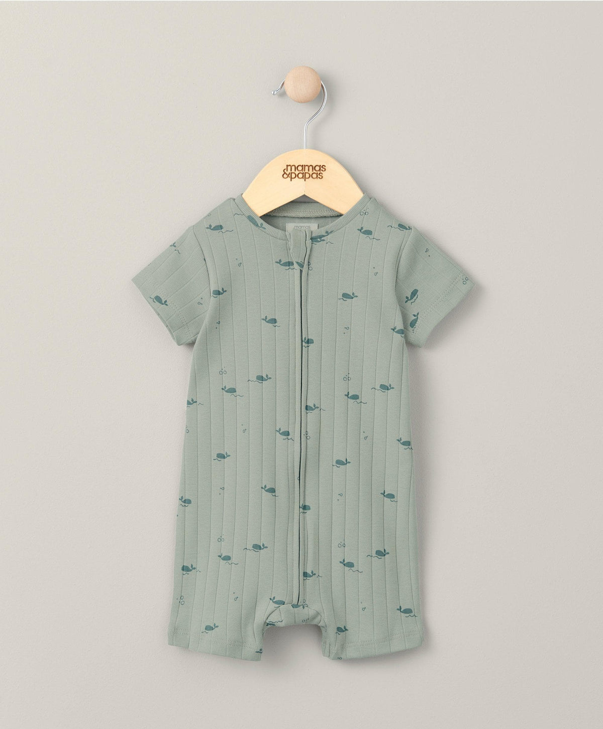 Whale Shortie Zip Romper - Green – Mamas & Papas UK