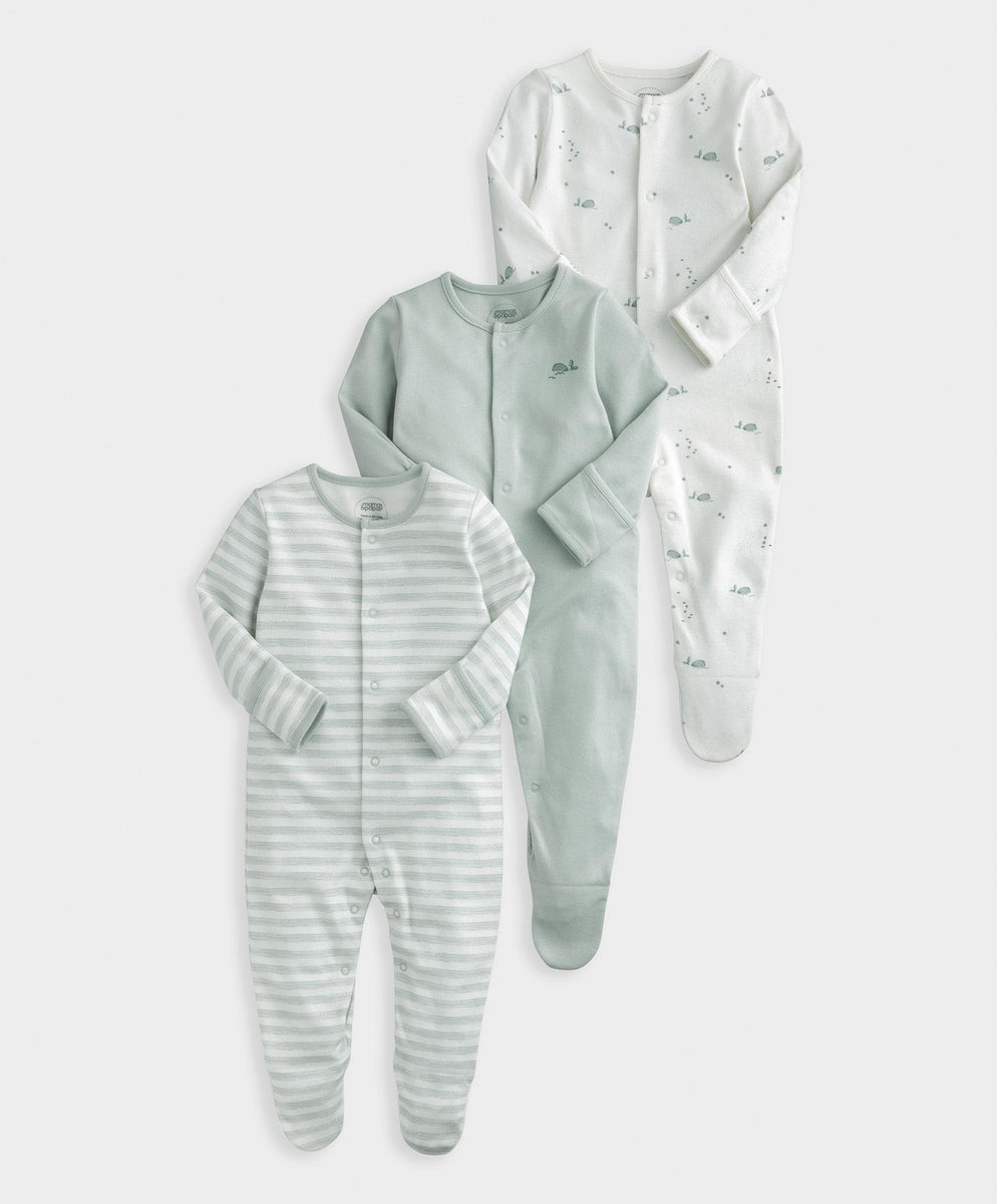 Whale Sleepsuits (Set of 3) – Mamas & Papas UK