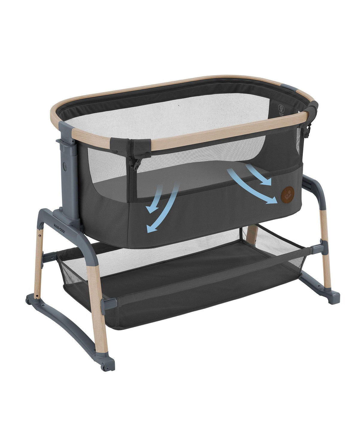 Maxi-Cosi Iora Air Bedside Crib - Beyond Graphite – Mamas & Papas UK